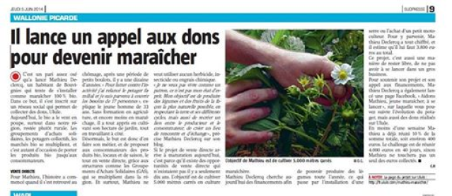 Aidons Mathieu à devenir maraîcher bio - Ulule