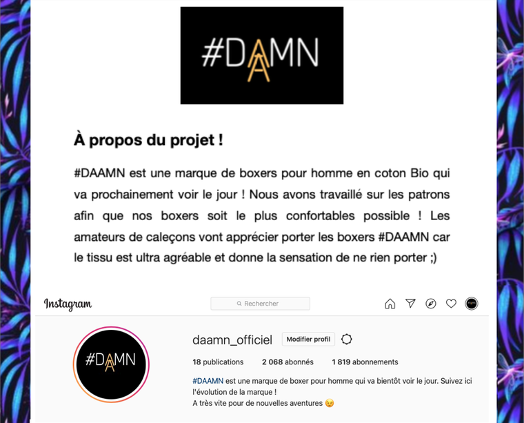 #DAAMN Boxers Bio & Originaux pour homme - Ulule