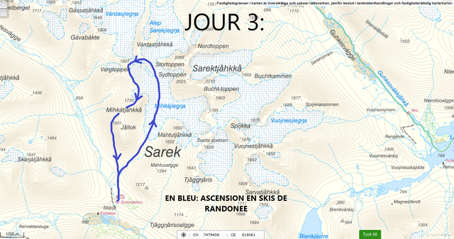 Traversée du massif du Sarek